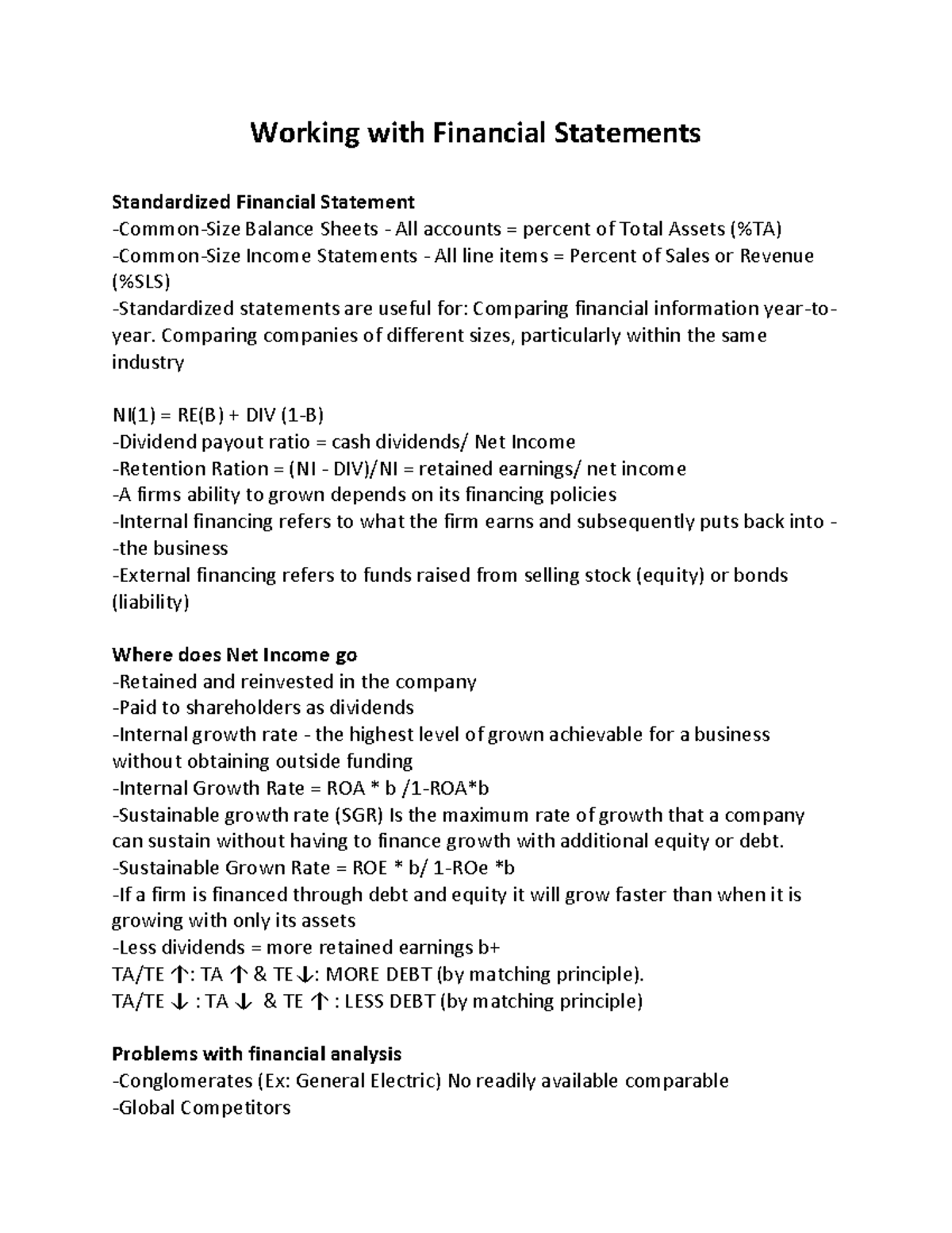 Working with Financial Statements - Working with Financial Statements ...