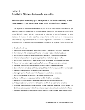 Desarrollo Sostenible y Gestión de Riesgo - FGC-110 - UNICARIBE - Studocu