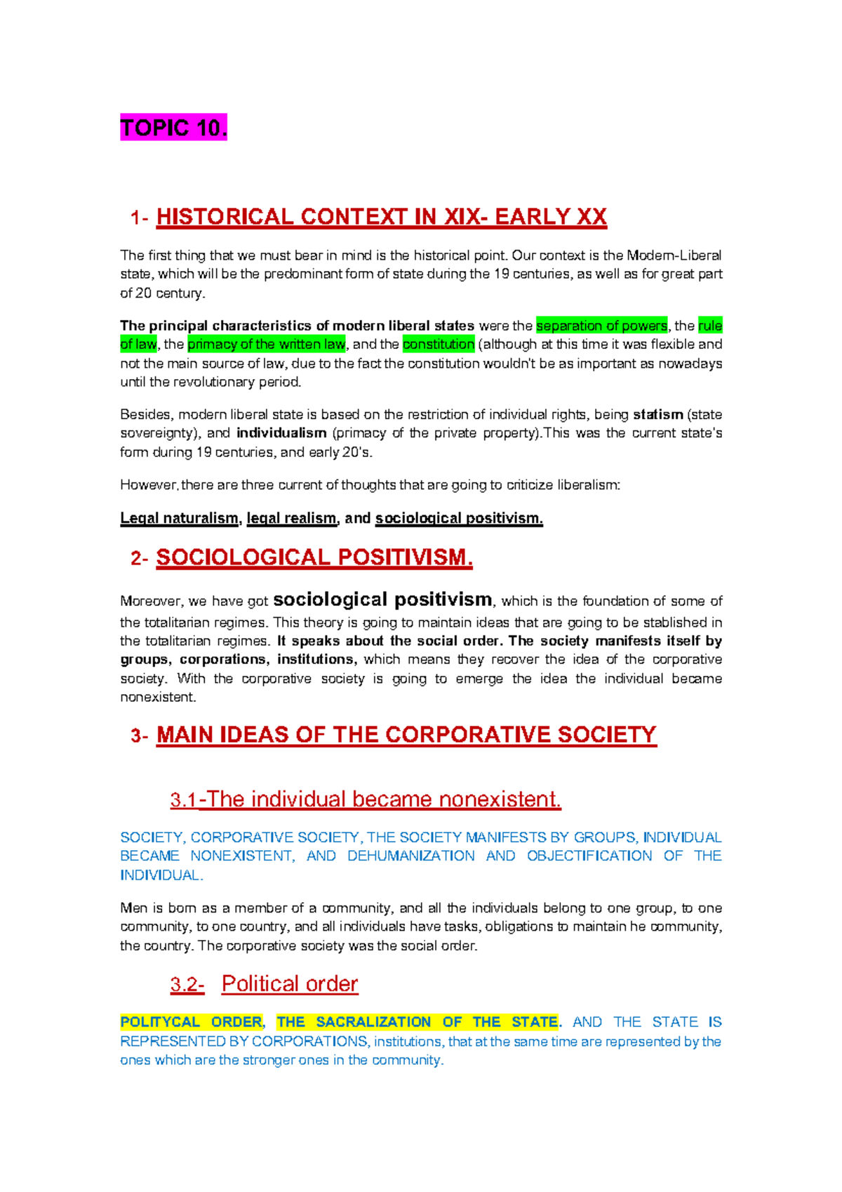 Topic 10 Definitivo - TOPIC 10. 1- HISTORICAL CONTEXT IN XIX- EARLY XX ...