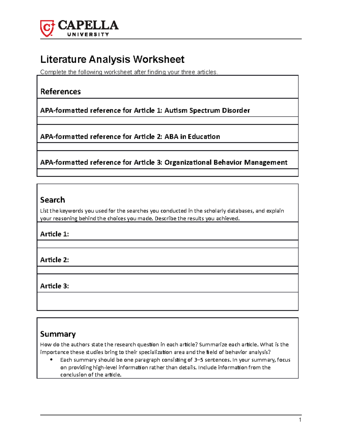 Cf literature analysis worksheet - Literature Analysis Worksheet ...