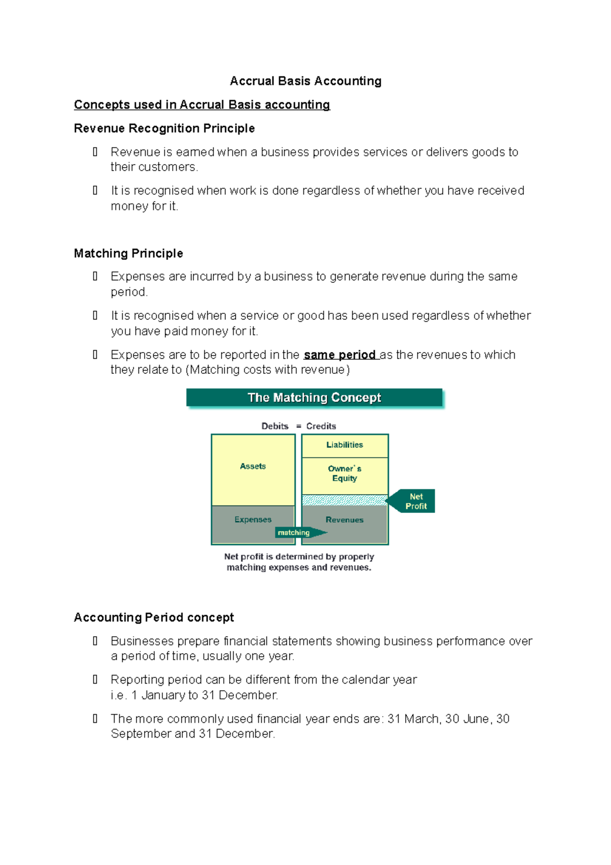 Seminar 2 Notes - Accrual Basis Accounting Concepts used in Accrual ...