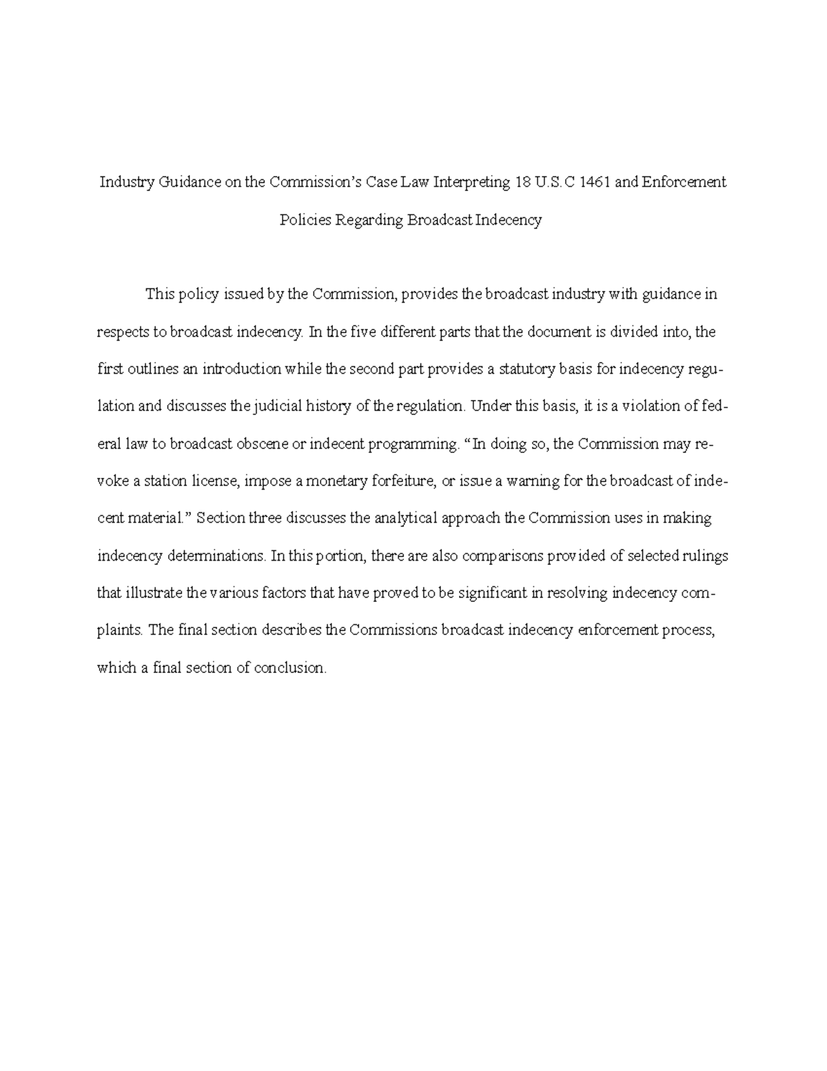 (TA26)(W) - TA26 - Industry Guidance on the Commission’s Case Law ...