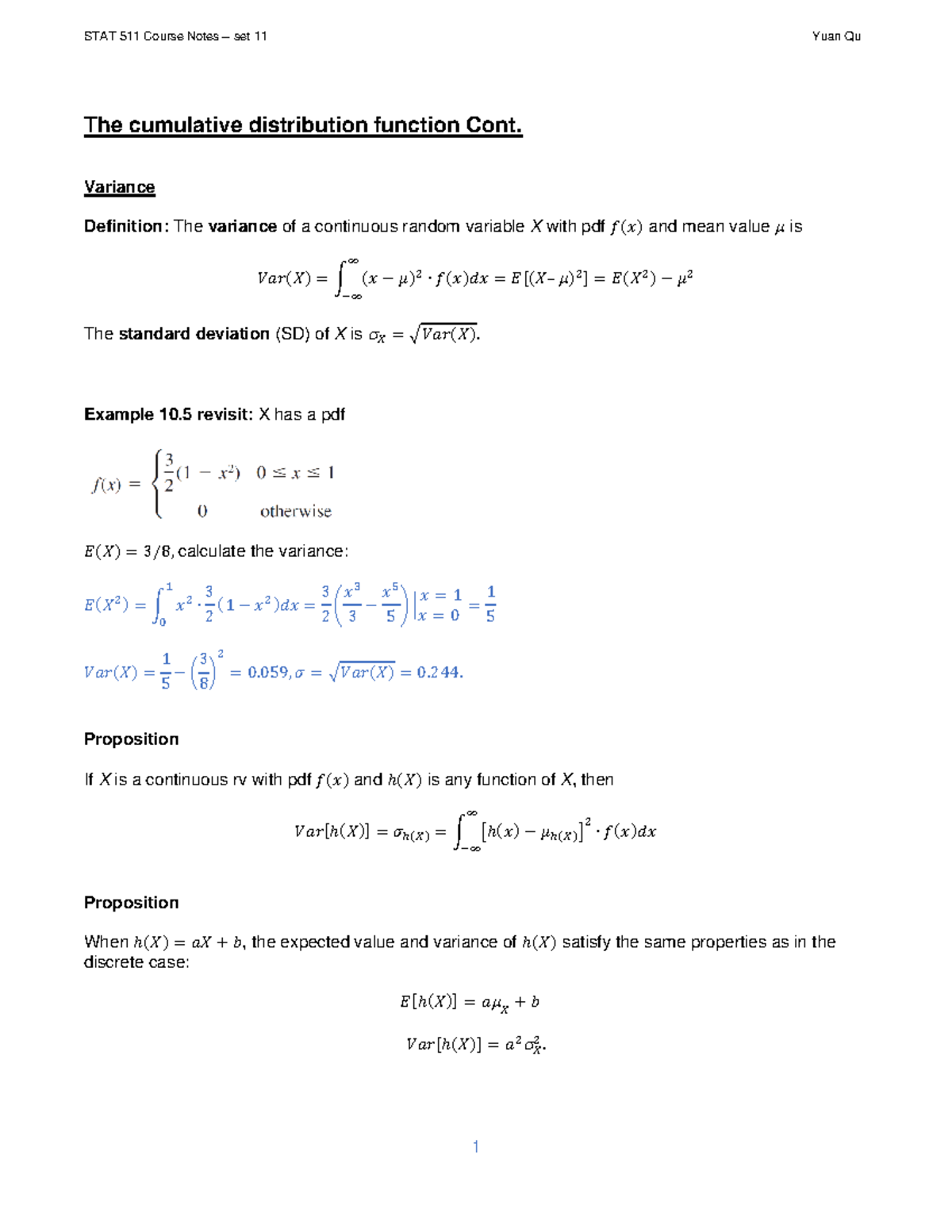 Notes-11-Population Variance and Normal Distribution s - The cumulative ...
