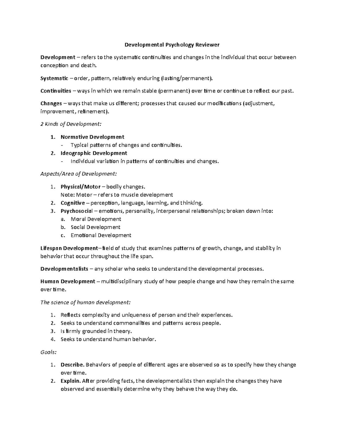 Developmental Psychology - Systematic – order, pattern, relatively ...