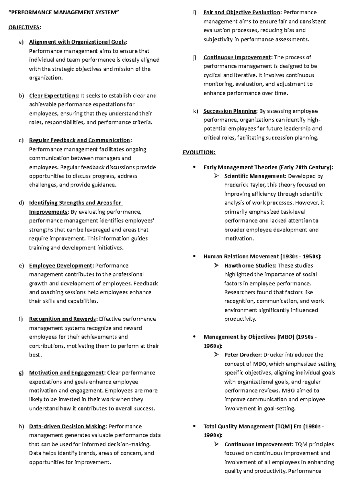 Chapter 1=Notes - Performance Management System - “PERFORMANCE ...