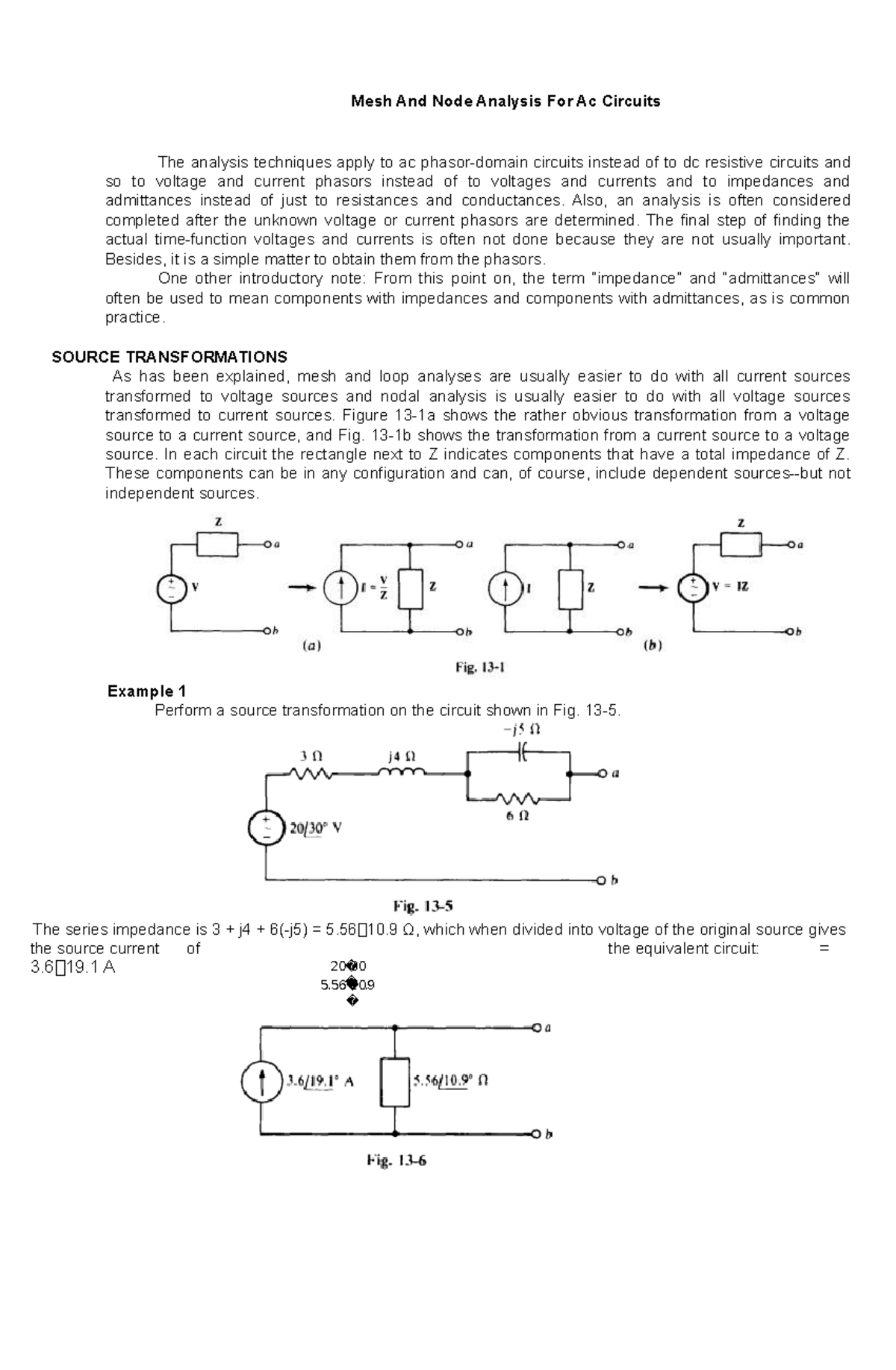 Mesh and Node Analysis - Also, an analysis is often considered ...
