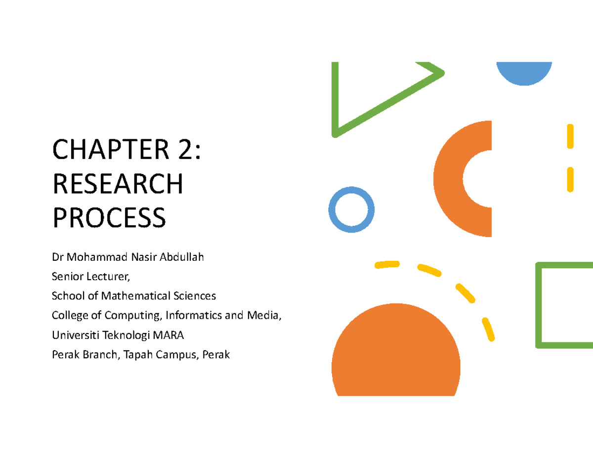 Chapter 2 - Research Process - CHAPTER 2: RESEARCH PROCESS Dr Mohammad ...