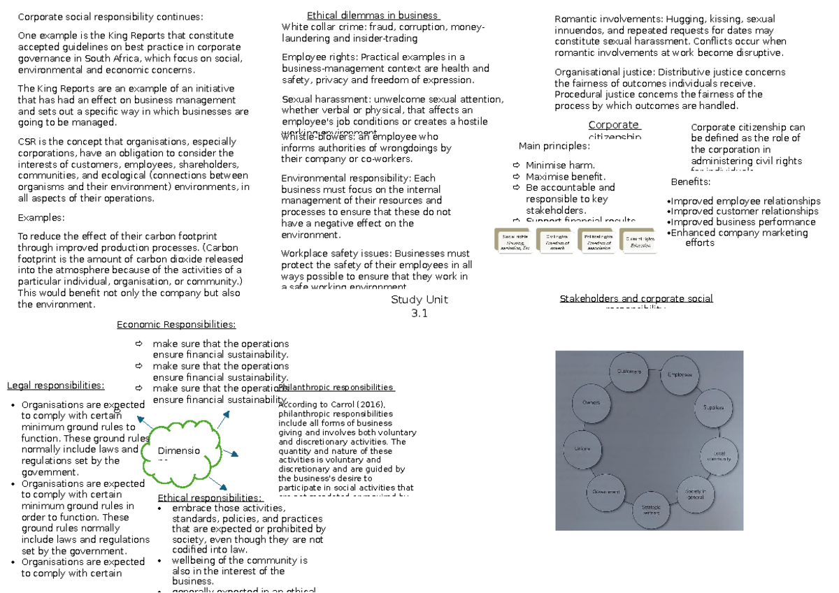 SU 3 - Study unit 3, summary - Study Unit 3. Chapter 14 Corporate ...