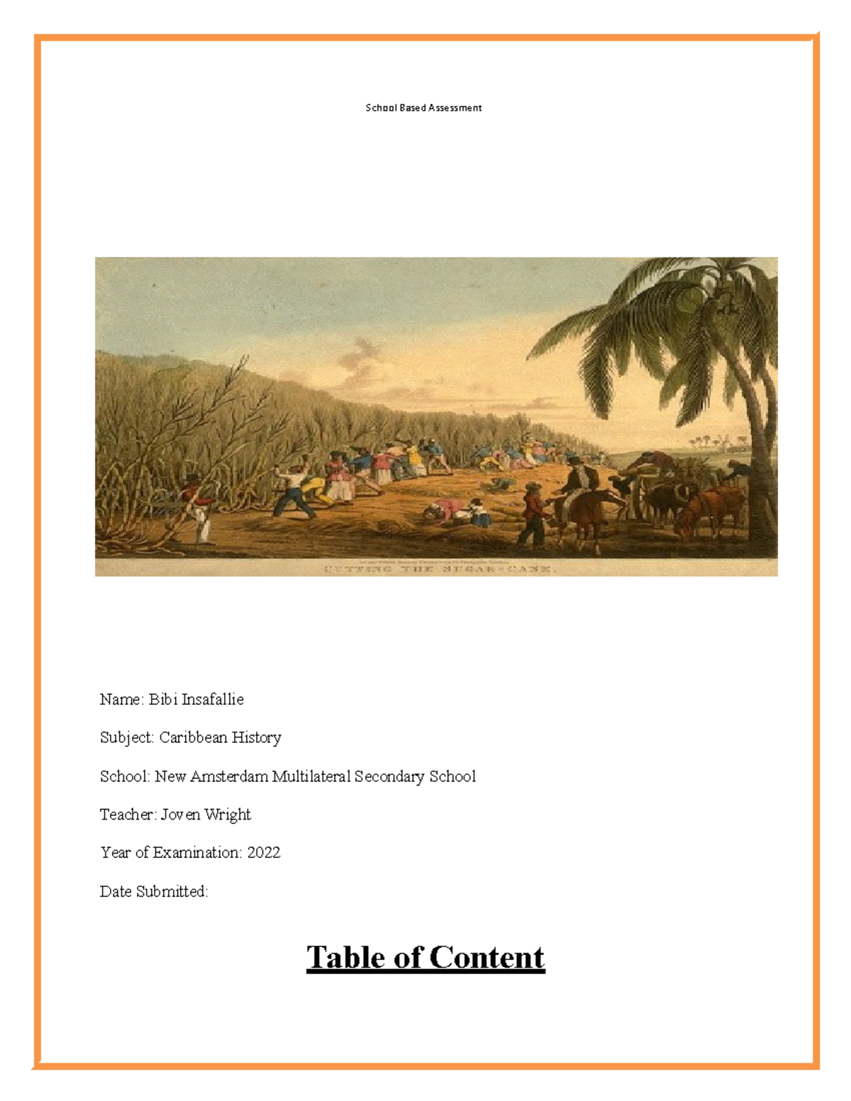 History SBA-2 for secondary school - Ais - Studocu