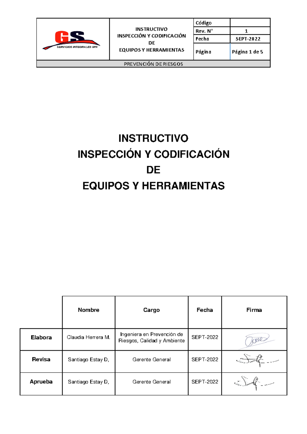 Instructivo Inspección Y Codificación DE Equipos Y Herramientas - INSTRUCTIVO INSPECCIÓN Y - Studocu