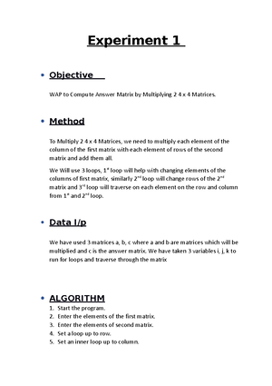 Experiment 2 CM - CM COMPUTATONAL METHODS - Experiment 2 Objective To apply Bisection Method ...