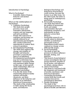 Intro to psychology - INTRO TO PSYCHOLOGY LEVELS OF ANALYSIS What makes ...