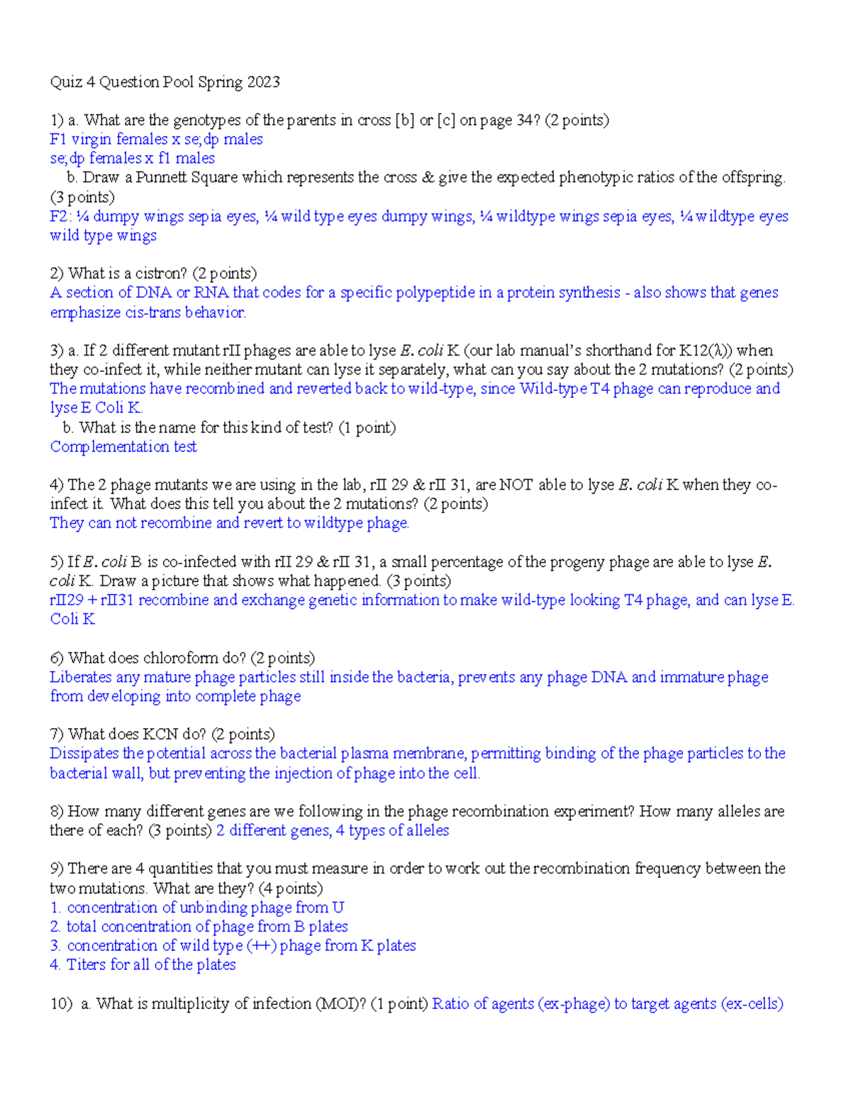 Quiz 4 Question Pool Spring 2023 - Quiz 4 Question Pool Spring 2023 a ...