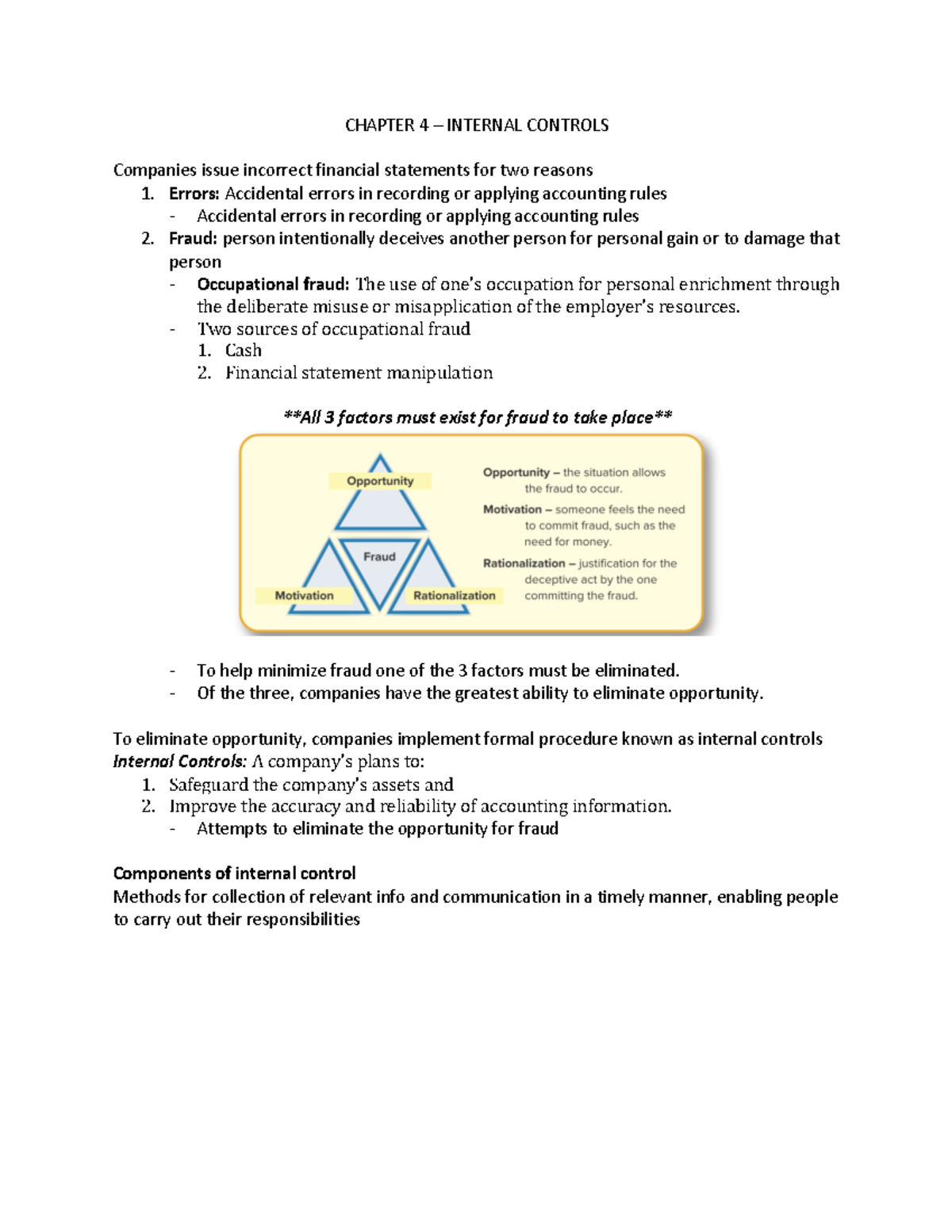 Internal Controls - CHAPTER 4 – INTERNAL CONTROLS Companies issue ...