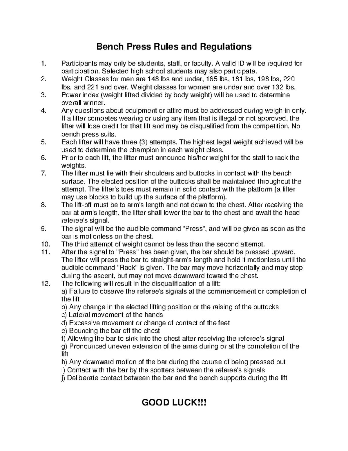 Bench press rules and regulations - Bench Press Rules and Regulations ...