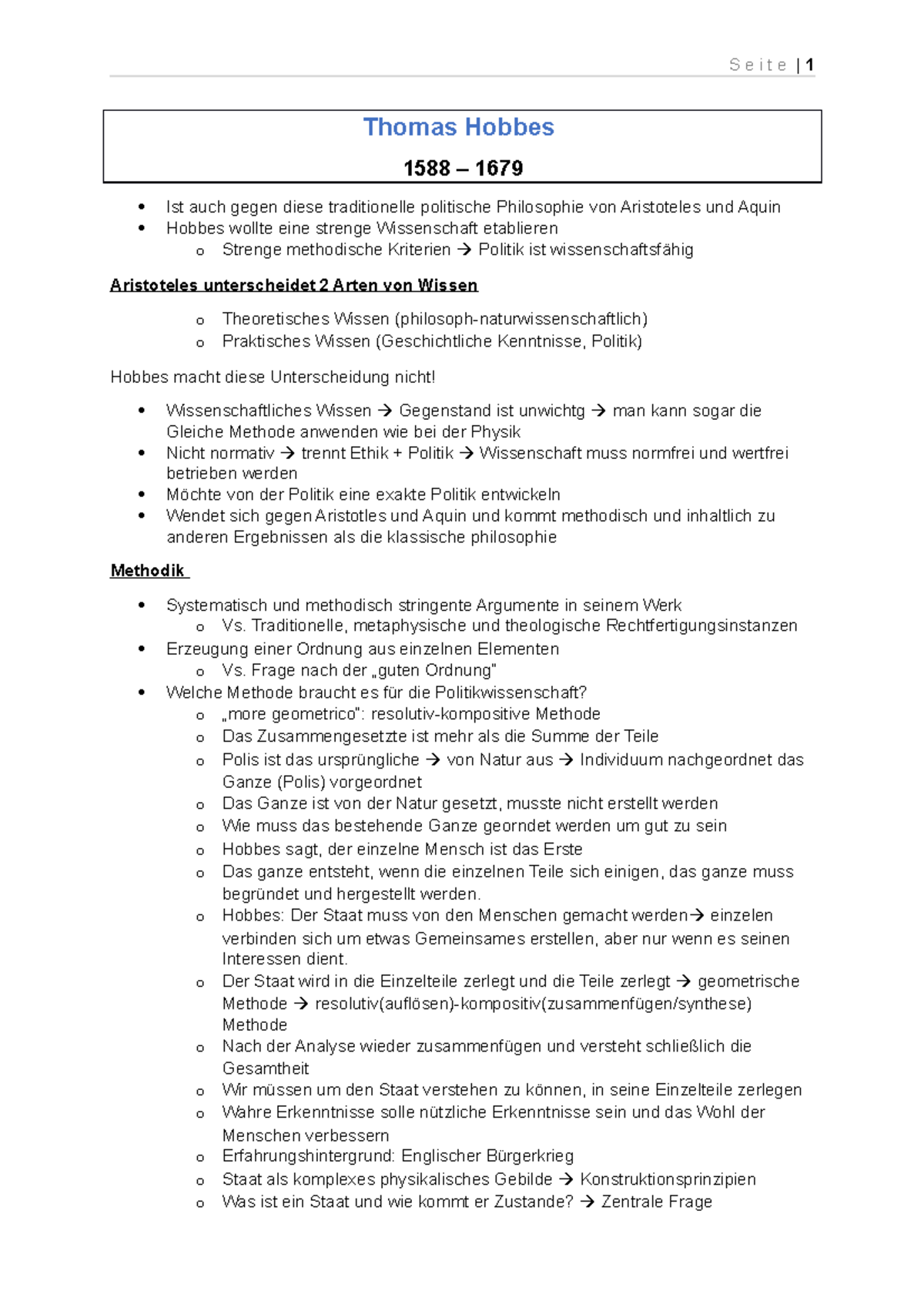 Thomas Hobbes - Der Leviatan und die Entstehung des Staats - Thomas ...