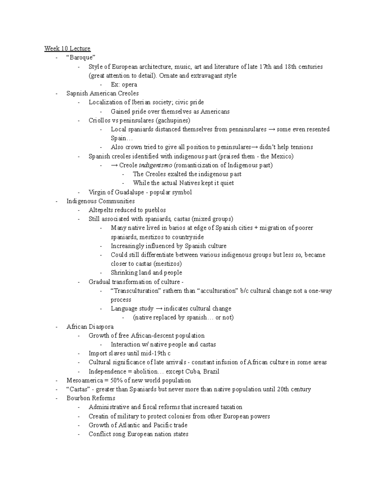 History 8A Lecture Notes - Week 10 - Week 10 Lecture - “Baroque ...