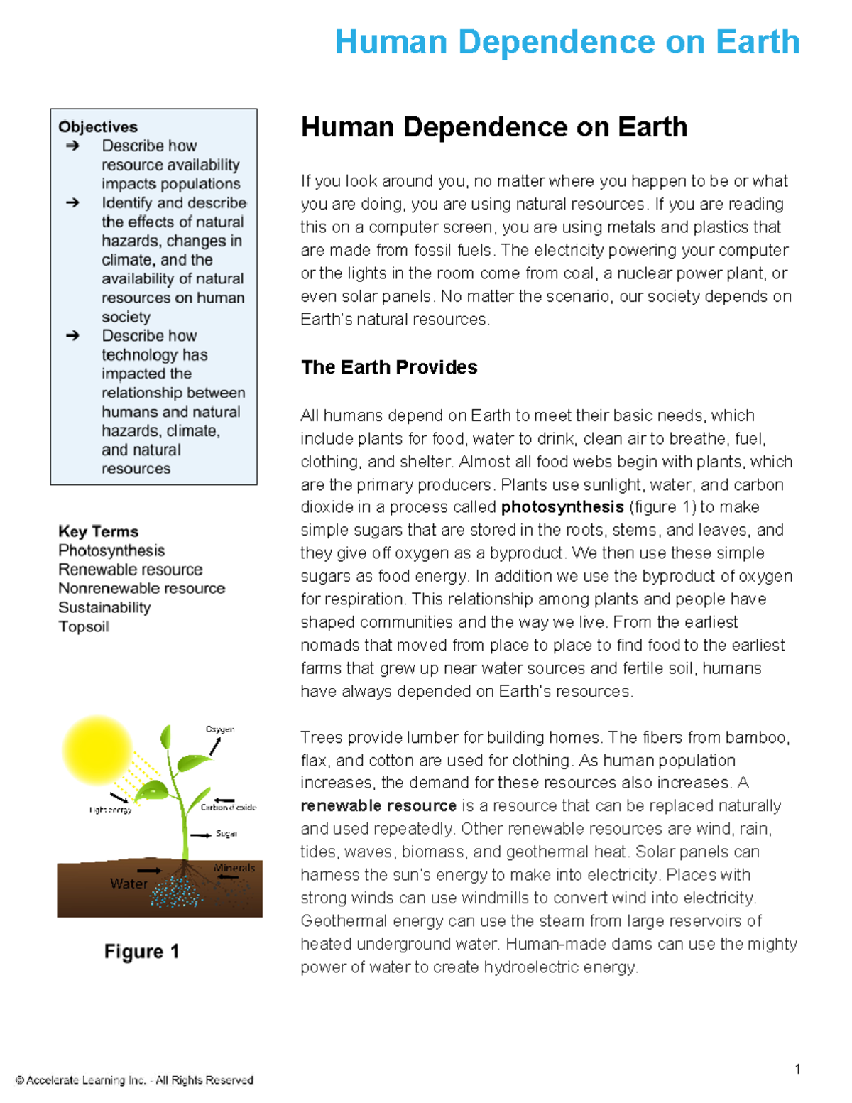 NGSS Hsess Human Dependenceon Earth Explain STEMscopedia - Human ...