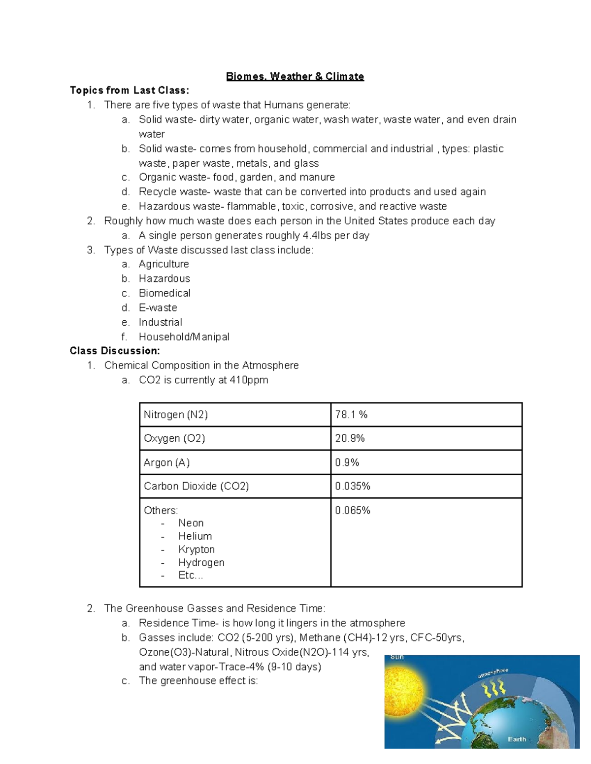 Lecture Notes for Biomes, Weather & Climate - Biomes, Weather & Climate ...