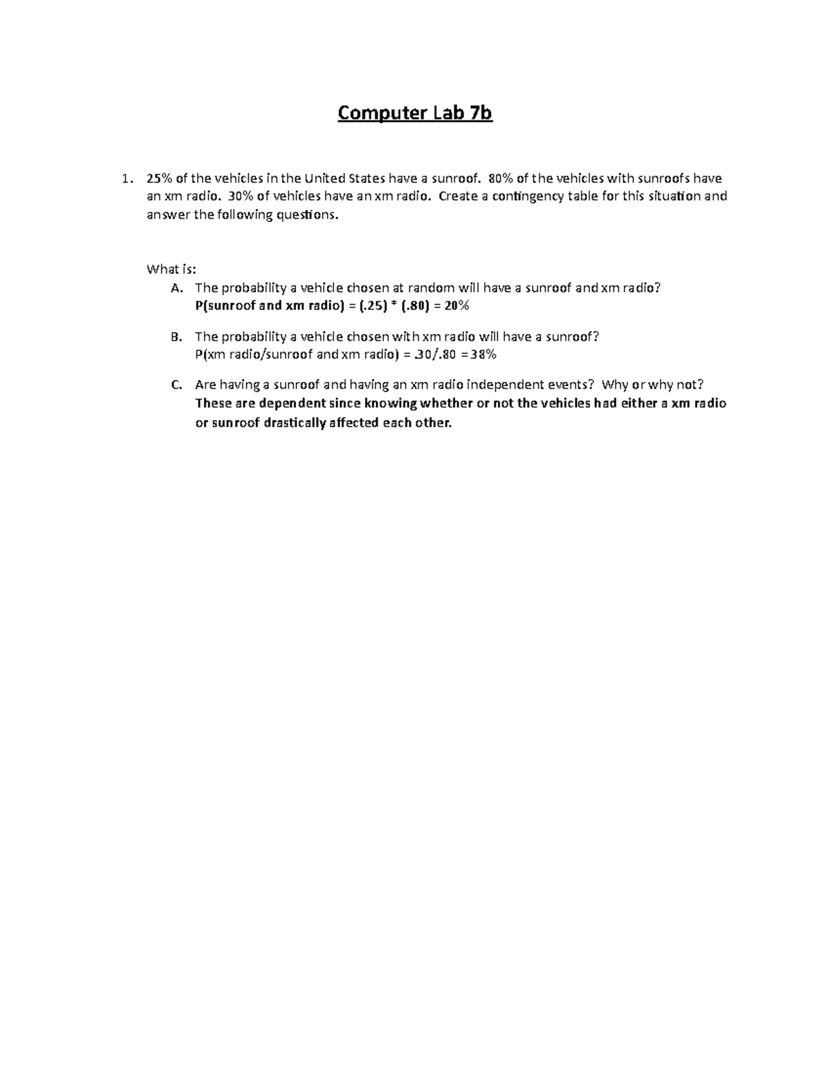 Computer Lab 7b - Lab 7b - Jordan Tait - Computer Lab 7b 25% of the ...