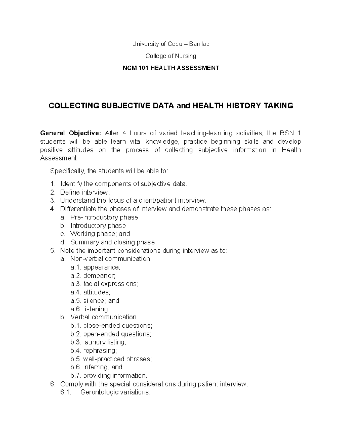 Module 2 Learning Objectives Collecting Subjective DATA - University of ...
