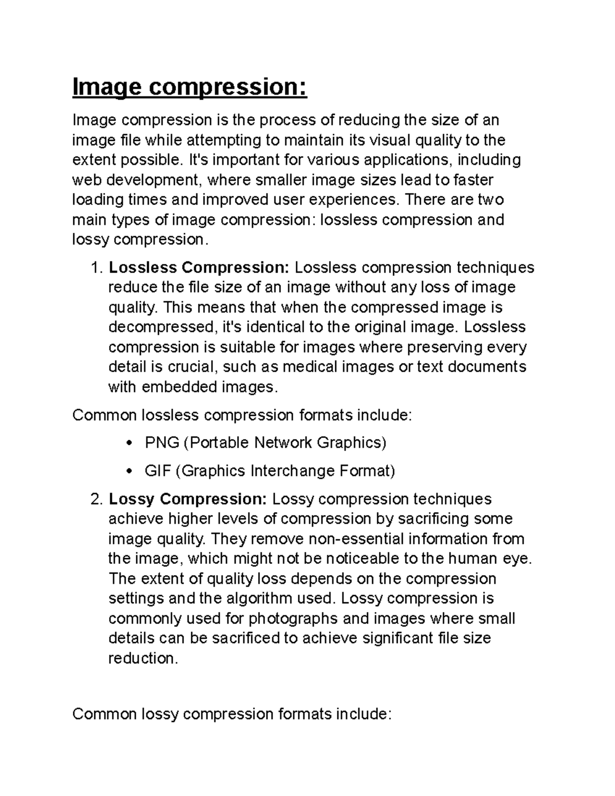 Assignmnt - Vshshvsnsshsshhs - Image compression: ####### Image compression is the process of ...