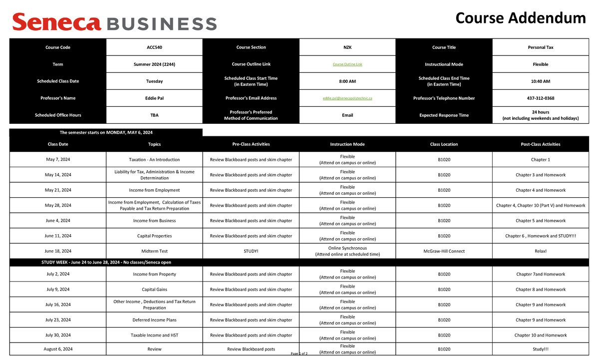 ACC540 NZK Addendum 2244 - Course Addendum Course Code ACC540 Course ...