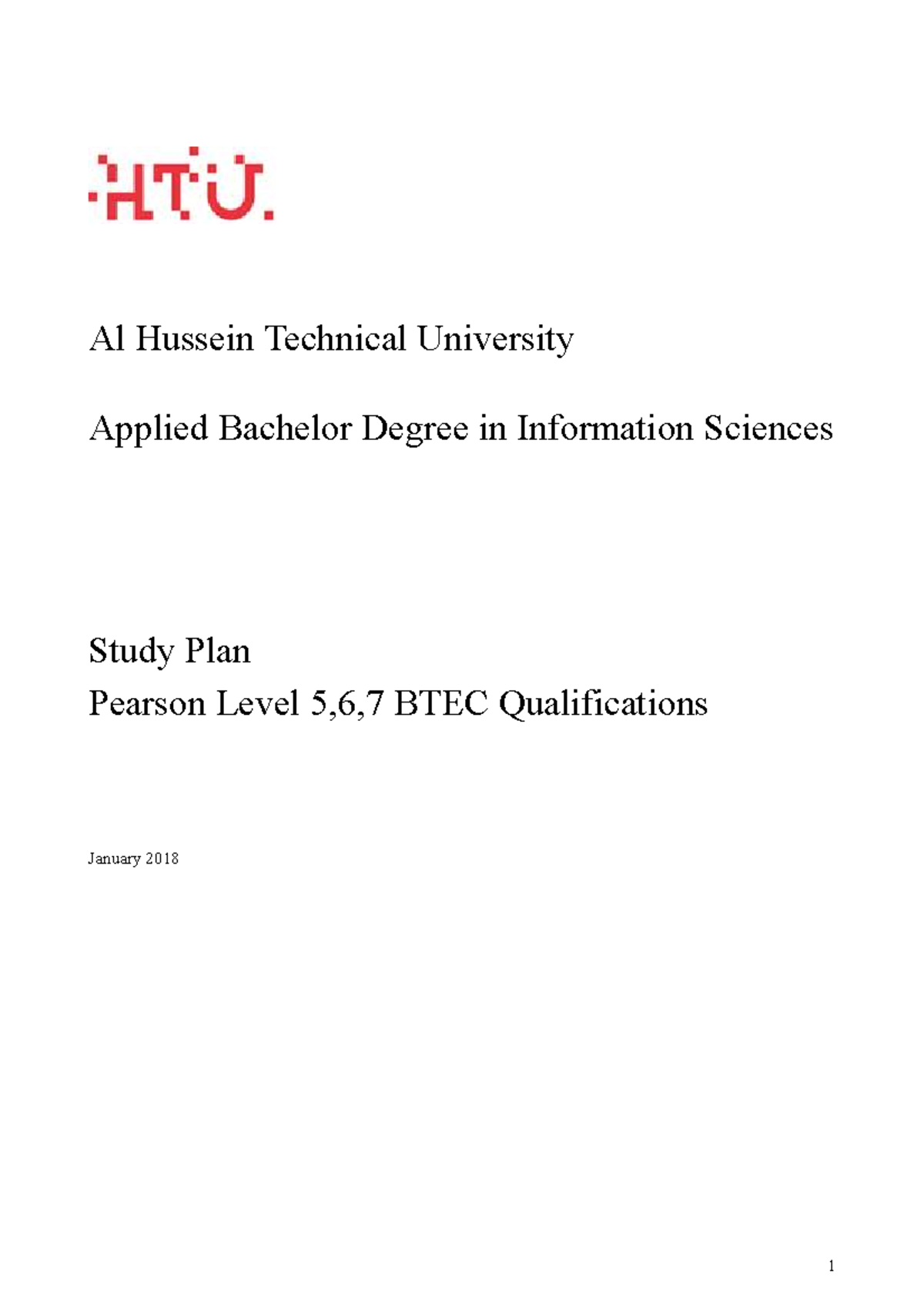BS Study Plan Information Sciences desc - Al Hussein Technical ...