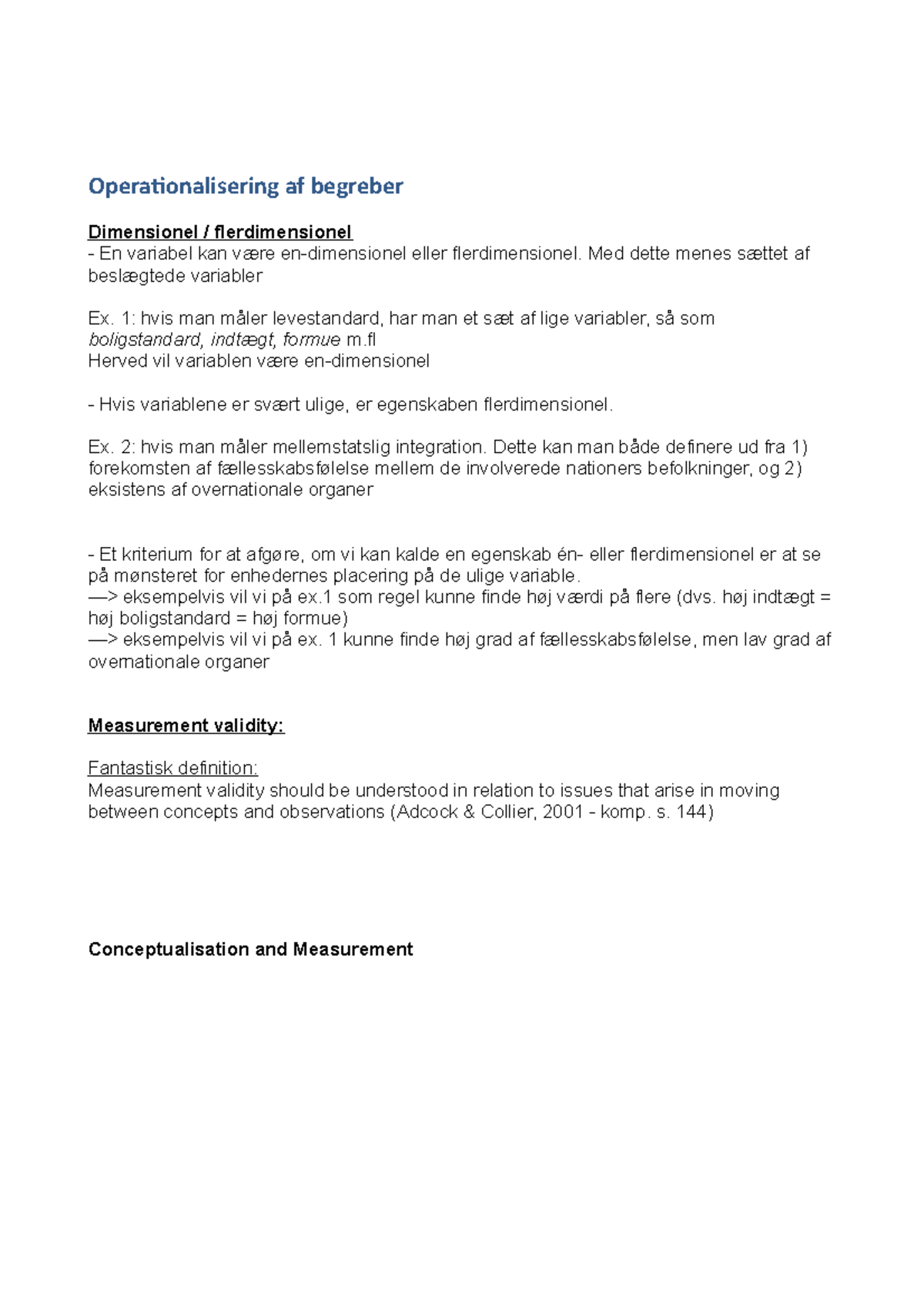 Operationalisering af begreber - Operationalisering af begreber ...