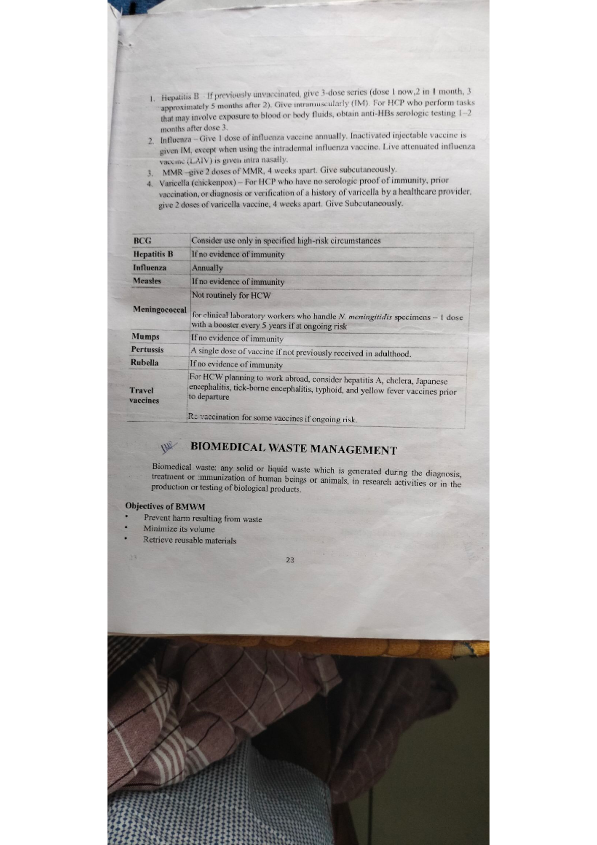 Biomedical waste management - Bsc nursing - Studocu