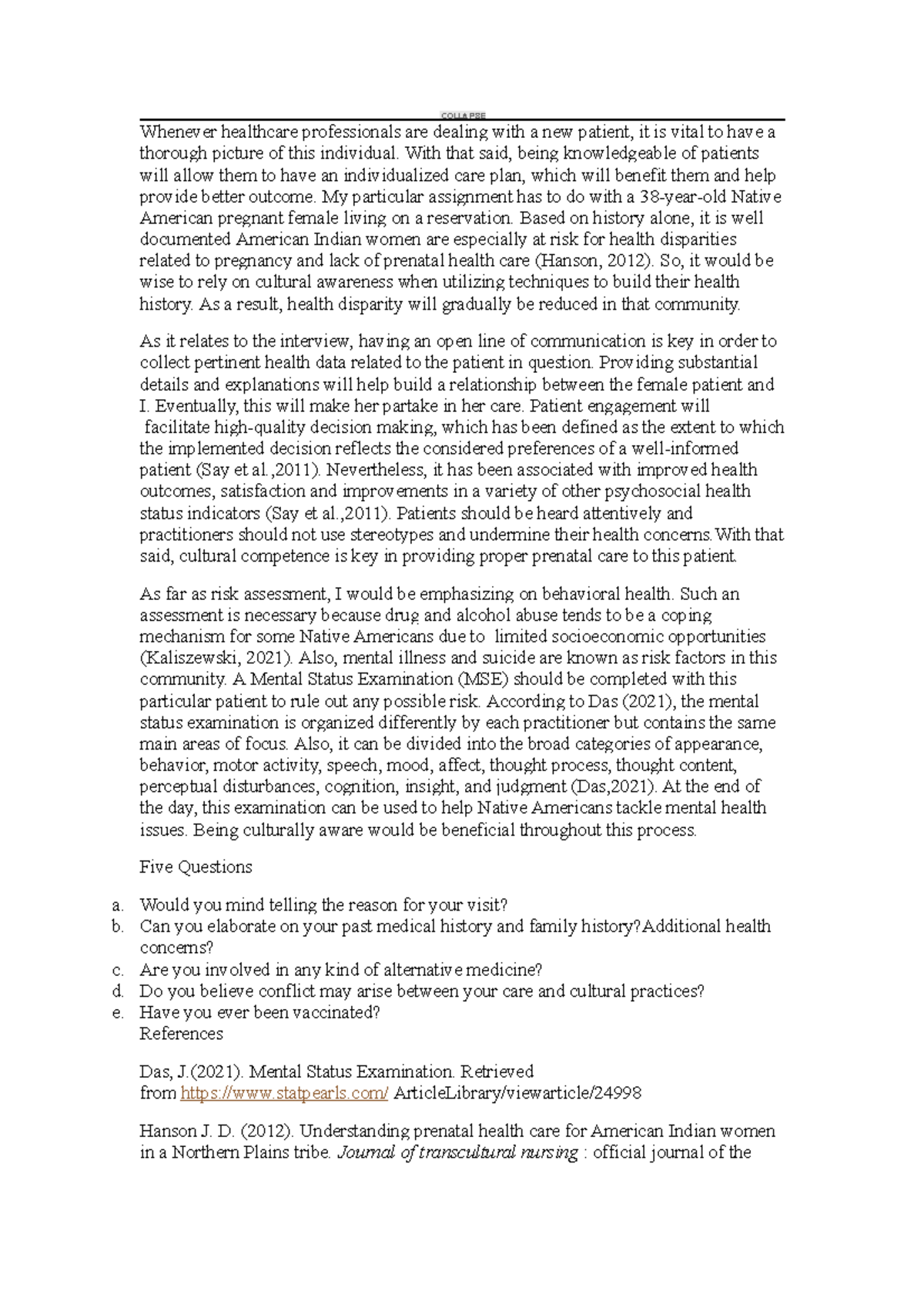 Advanced Health Assessment & Diagnostic Reasoning - COLLAPSE Whenever ...