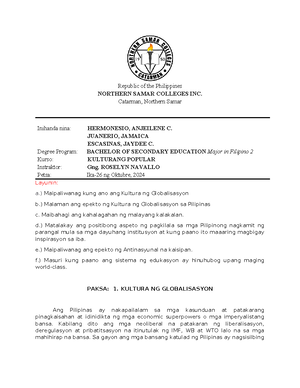 Oral exam - N/A - 1. Noemi has memorized the “Panatang Makabayan ...