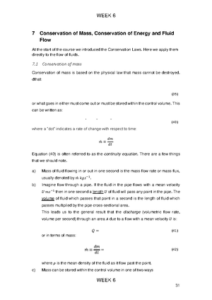 FMET Formula sheet - FMET Formula sheet Fluid Mechanics equations ...