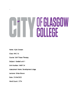 Graded unit - Evaluation stage (Kyle Crossan) - Name: Kyle Crossan ...