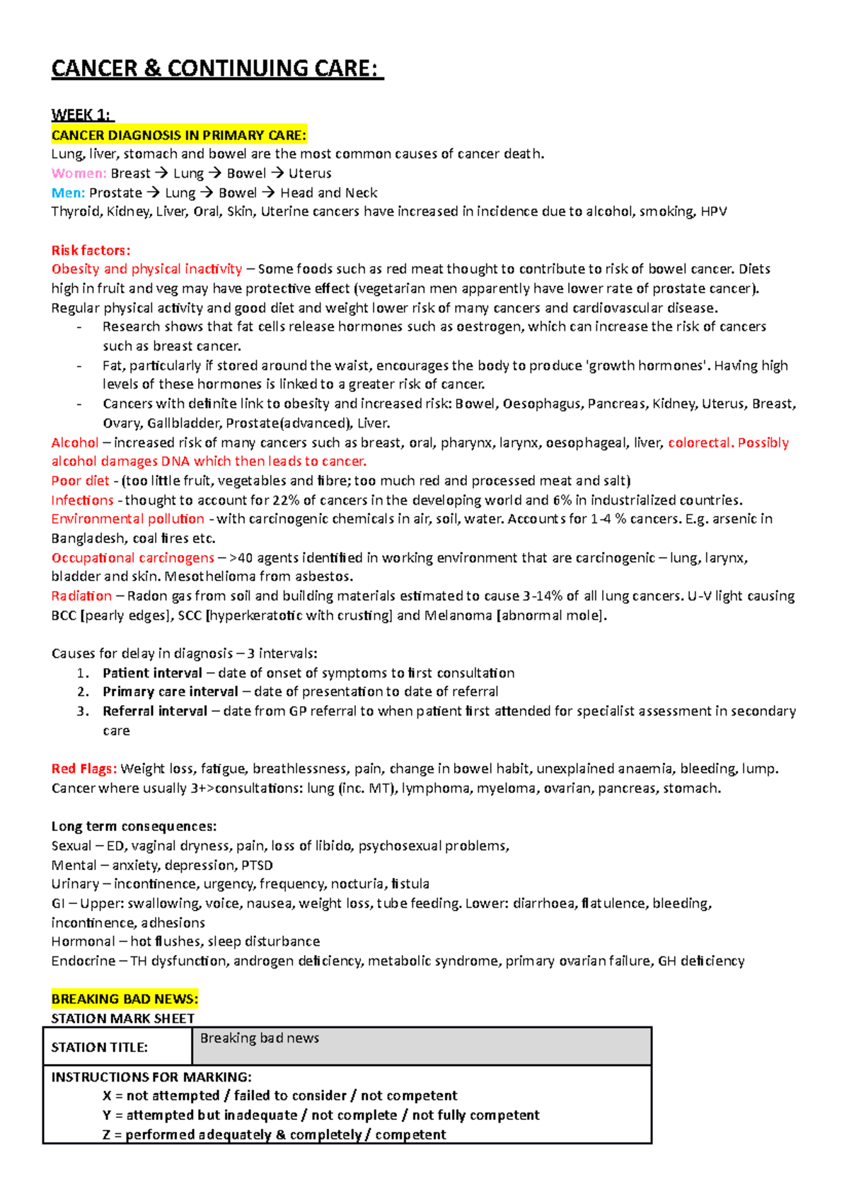 CCC Teaching - CCC notes from lecture week for Campus to Clinic 4 ...