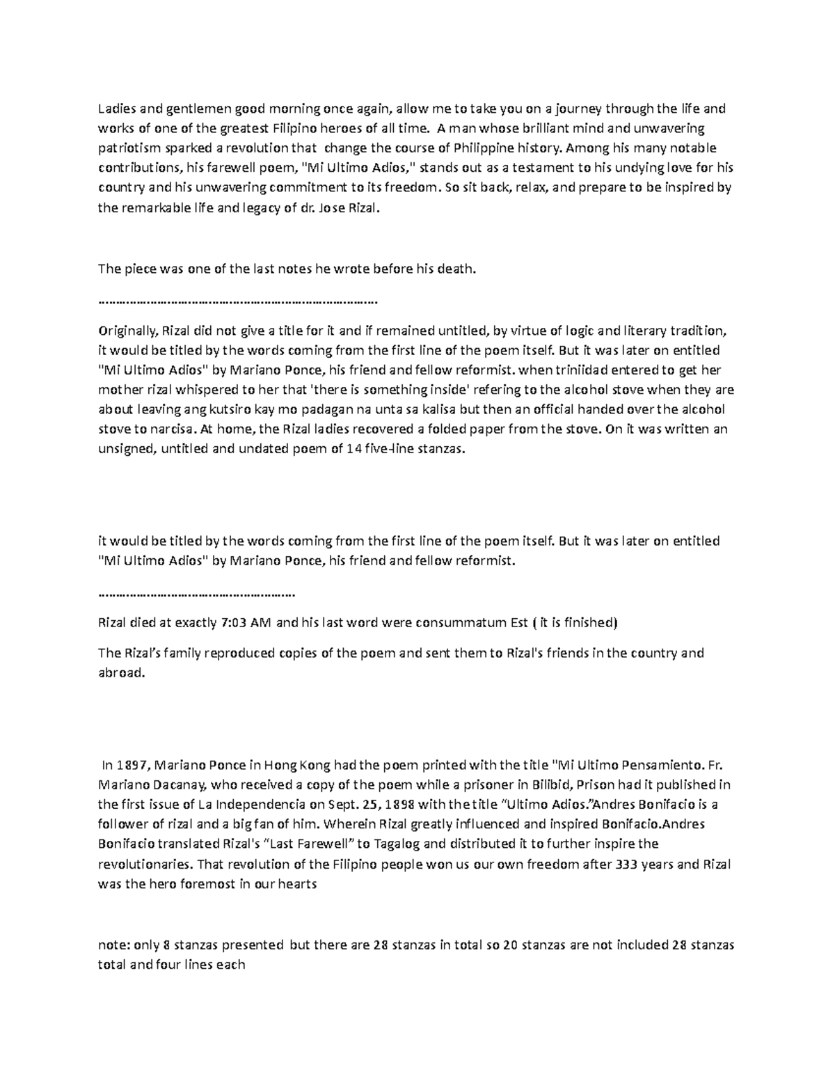 Lwr final script - Ladies and gentlemen good morning once again, allow me to take you on a ...