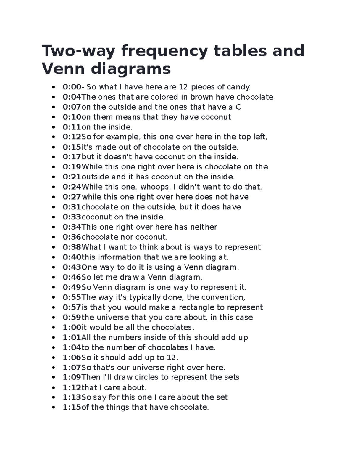 Two-way frequency tables and Venn diagrams - Two-way frequency tables ...