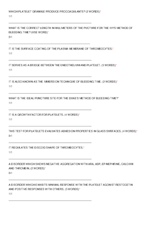 Sample Questionnaire Cytotechniques MTAP - Name: Score: PRE-TEST IN ...