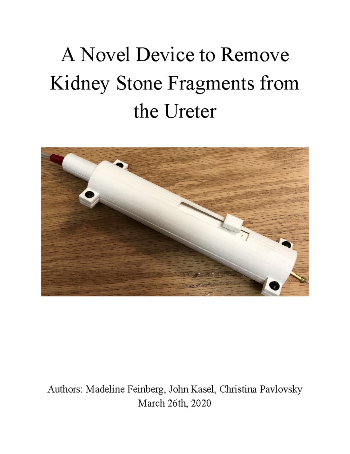 A Novel Device to Remove Kidney Stone Fragments from the Ureter - A ...