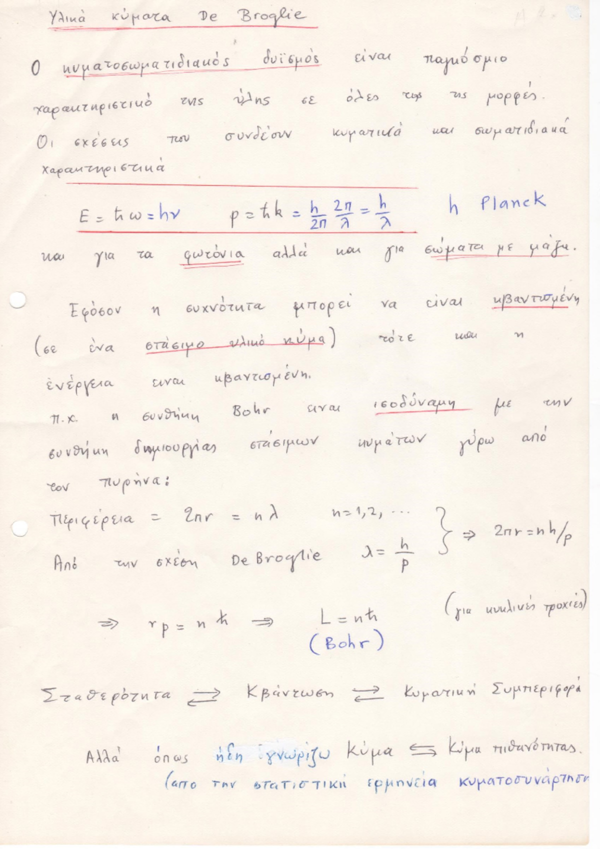 01. Κύματα-de Broglie - Σημειώσεις για το μαθημα της κβαντικής φυσικής ...