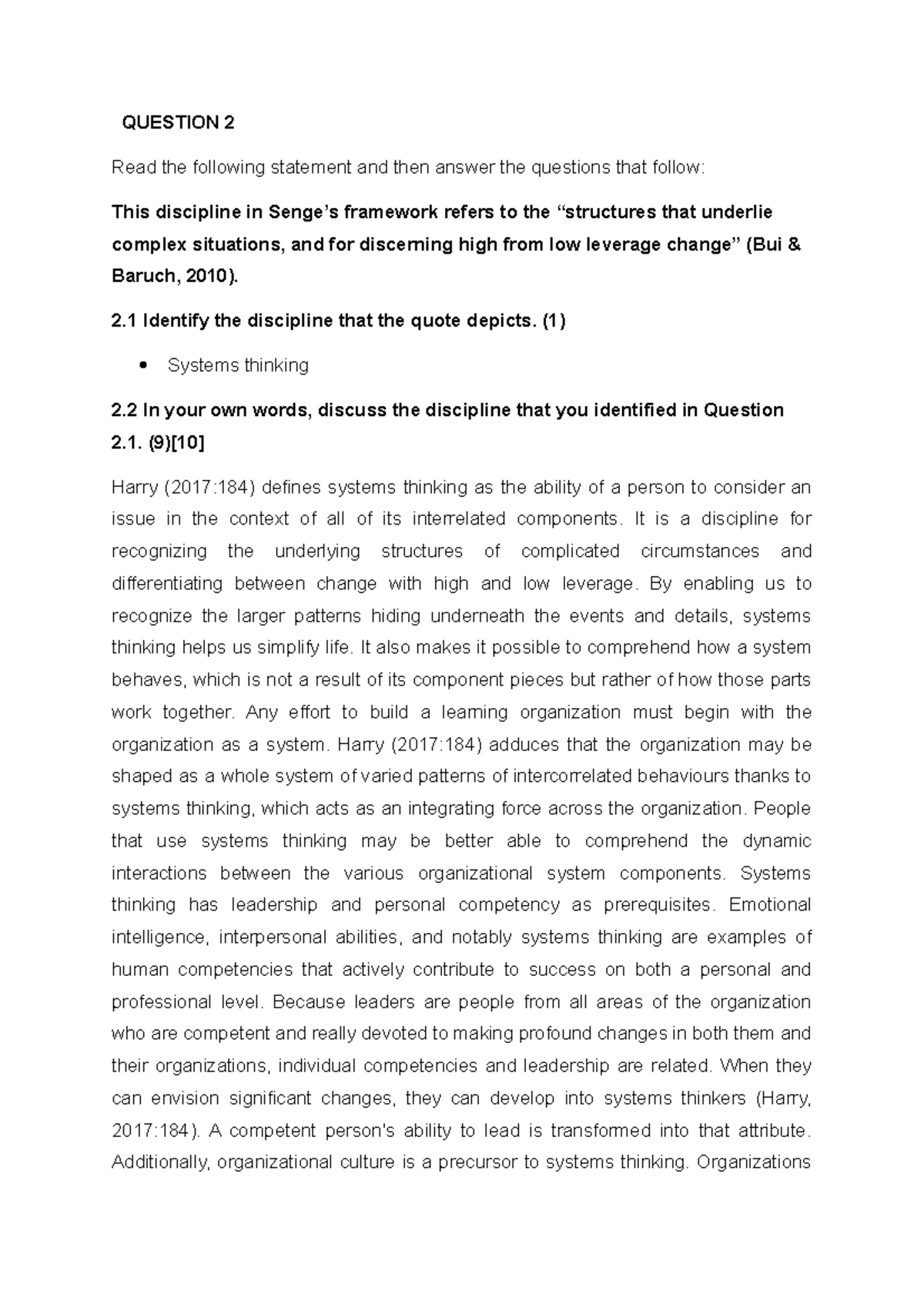 Question 2 - IOP NOTES - QUESTION 2 Read the following statement and ...