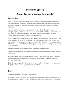 Persuasive Speech Outline Template Word Doc - PERSUASIVE SPEECH OUTLINE ...