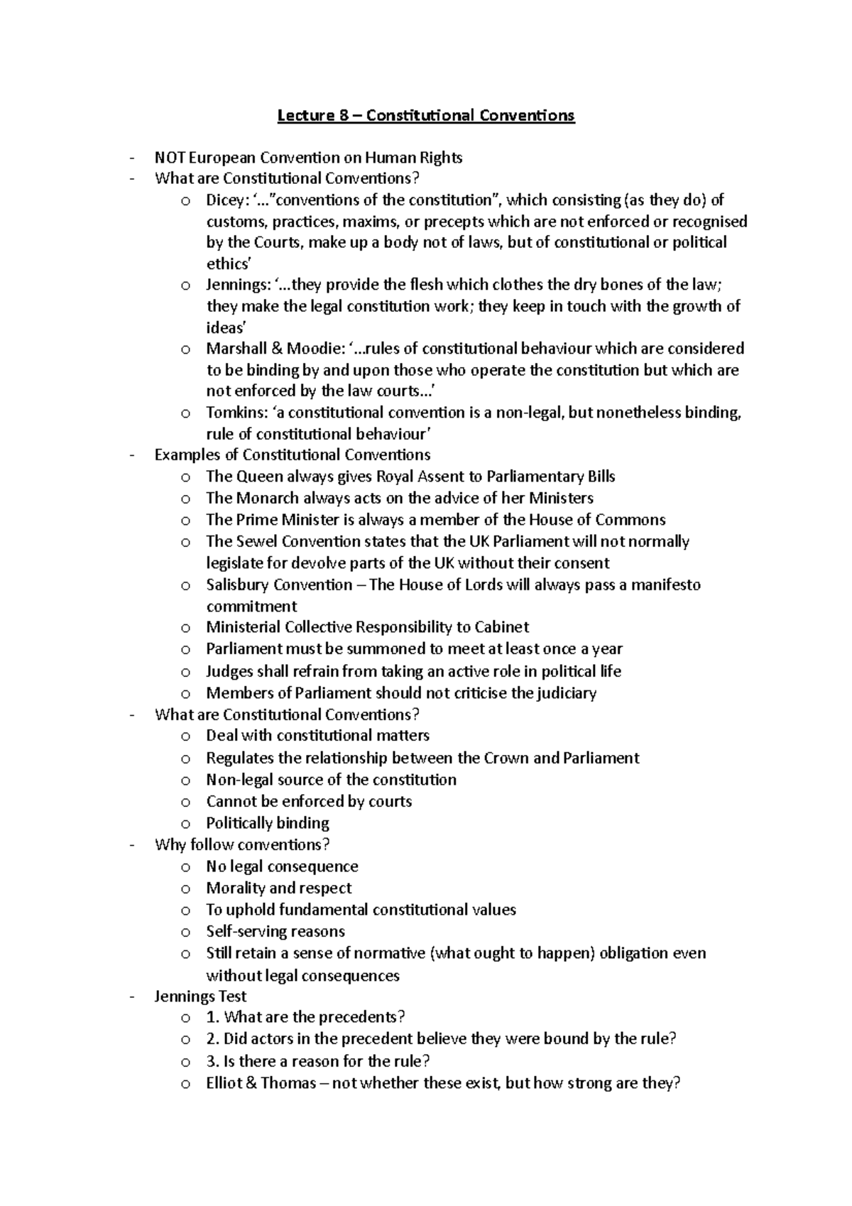 Lecture 8 - Constitutional Conventions - Lecture 8 – Constitutional ...