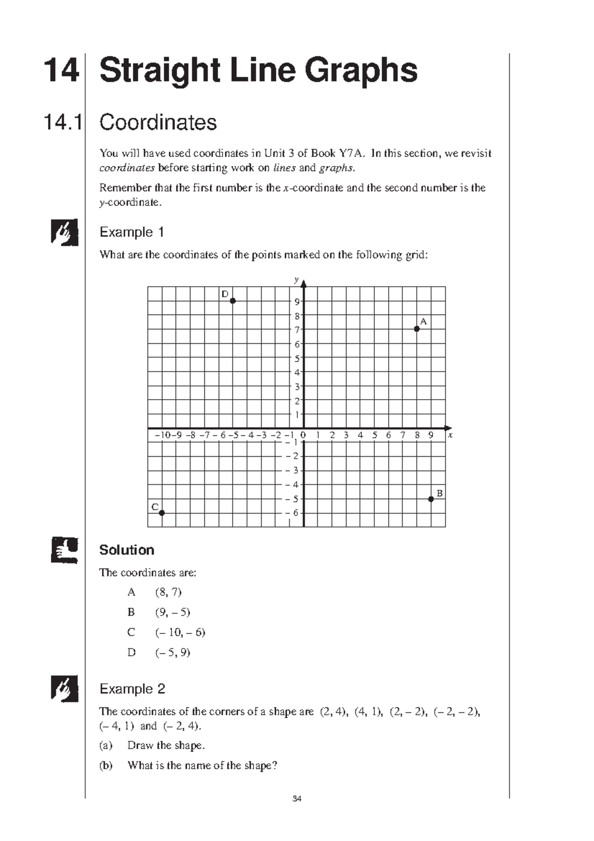 1. Practice Book - notes - 14 Straight Line Graphs 14 Coordinates You ...