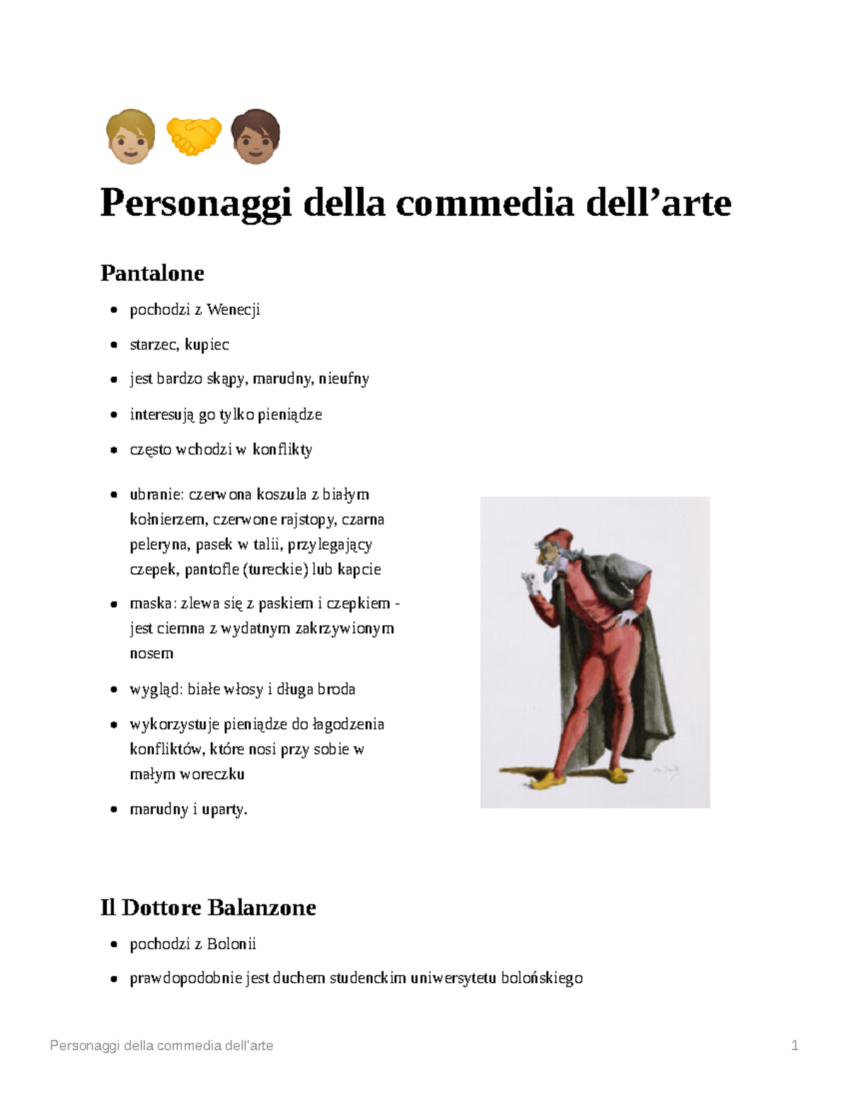 Personaggi della commedia dell'arte - 2 Personaggi della commedia dell ...