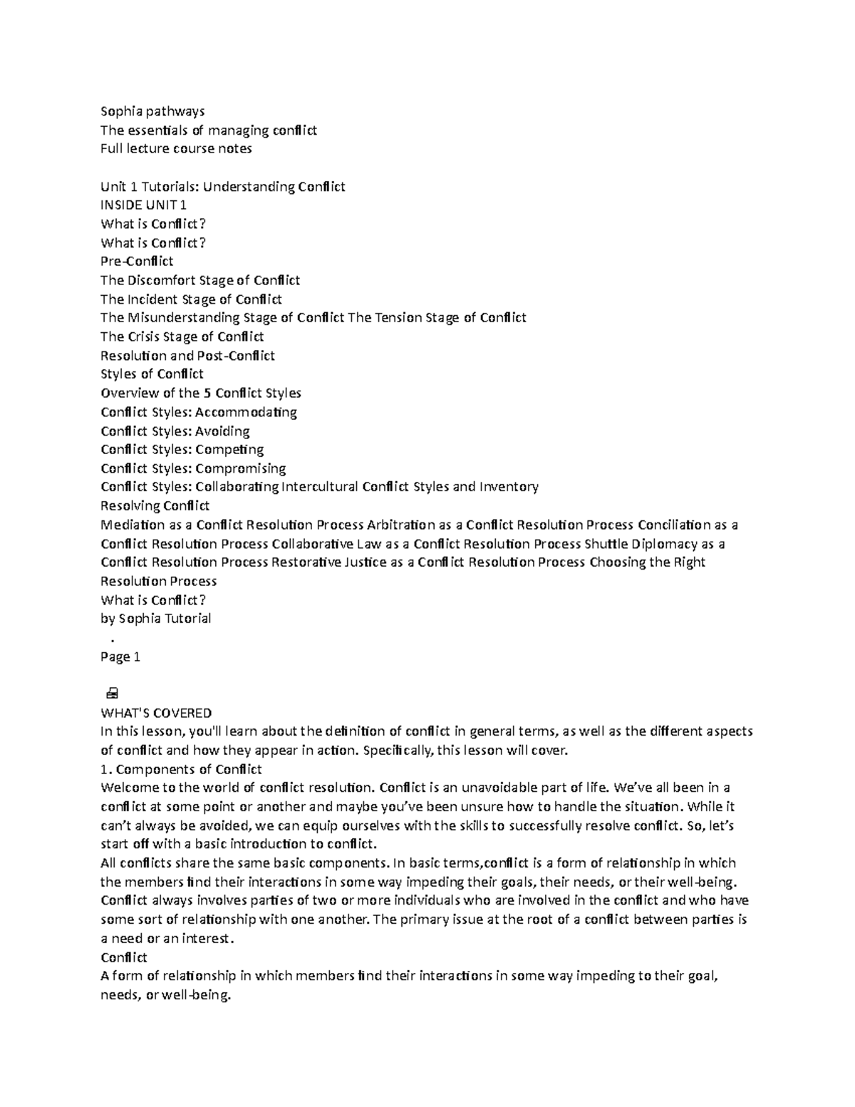 13 the esentials of managing conflict full course lecture notes ...