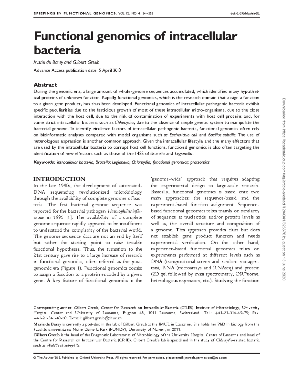 Ncbi intracell - microbiologia molecular - Functional genomics of ...
