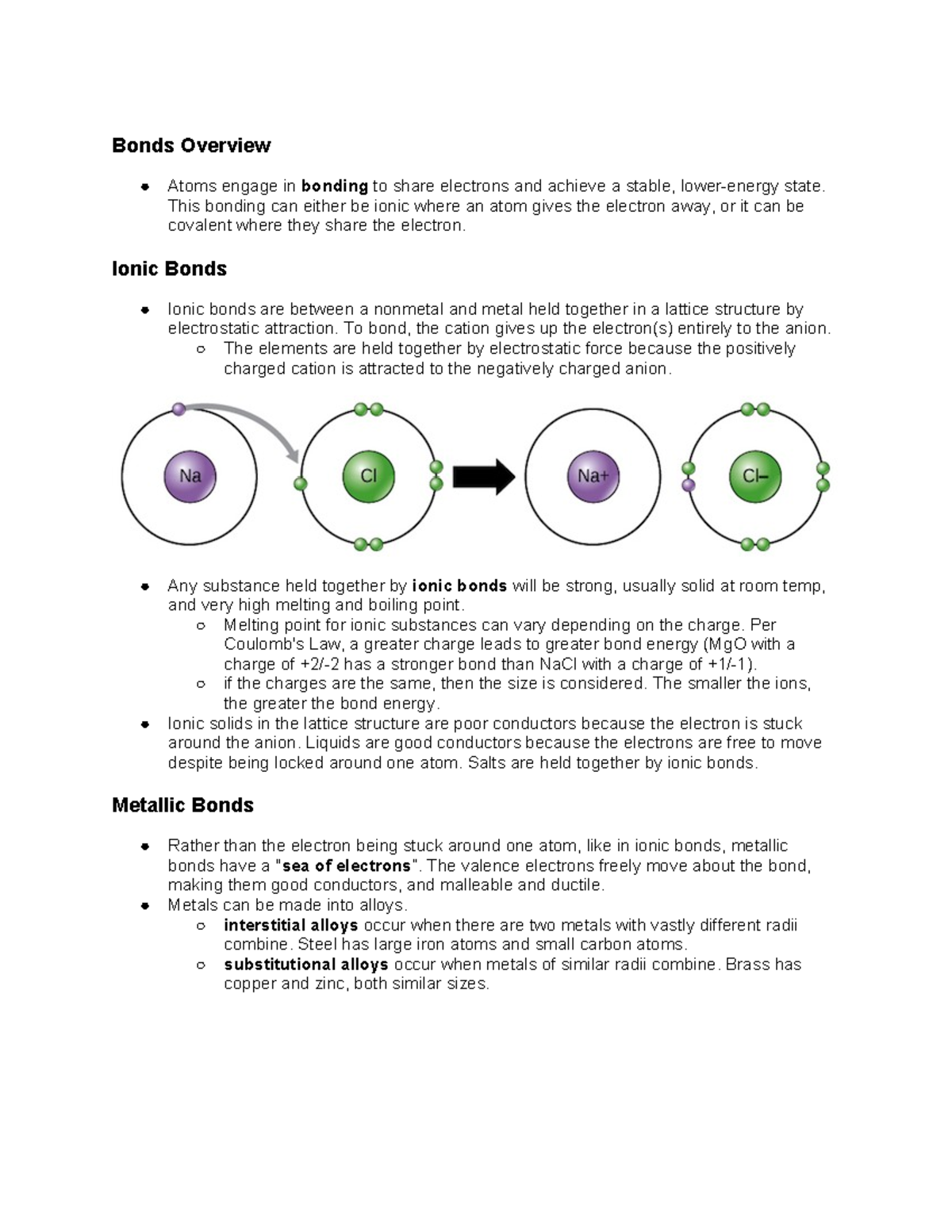 AP Chemistry - Unit 2 - notes good - Bonds Overview Atoms engage in ...