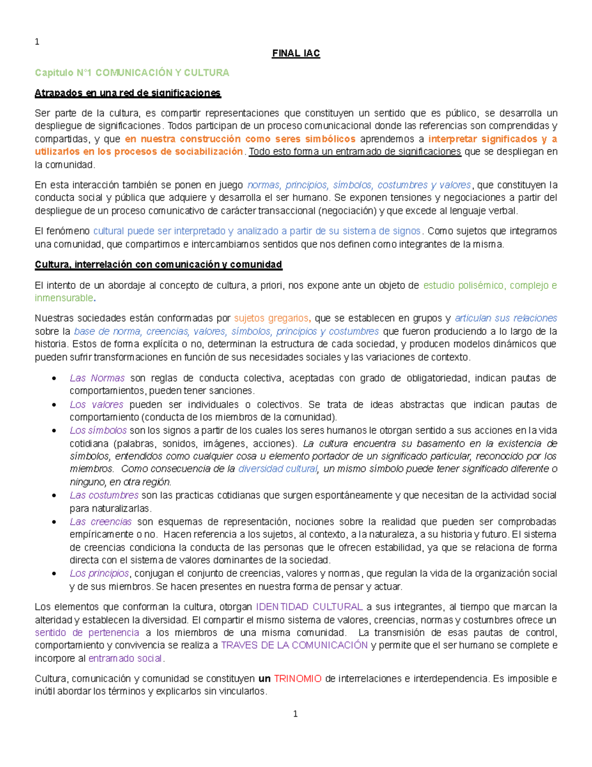 Final IAC cap 1 - 6 - FINAL IAC Capitulo N°1 COMUNICACIÓN Y CULTURA Atrapados en una red de ...
