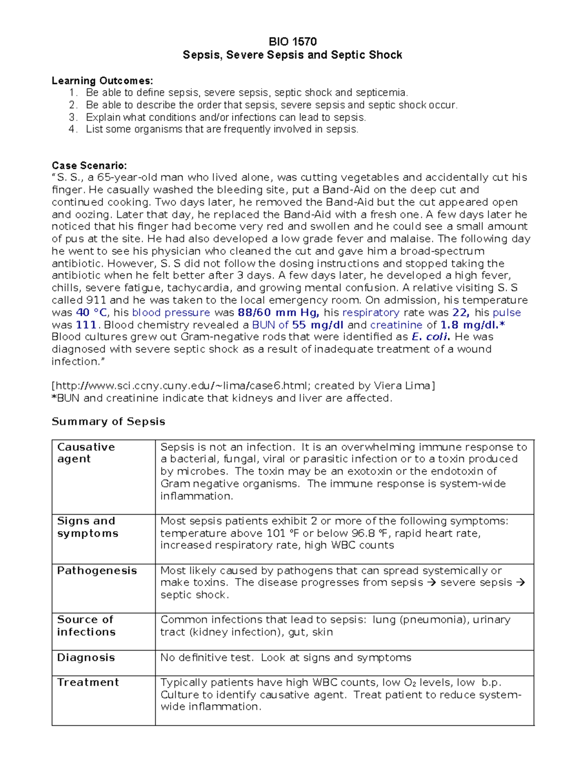 Sepsis assign F20 - Practice questions - BIO 1570 Sepsis, Severe Sepsis ...